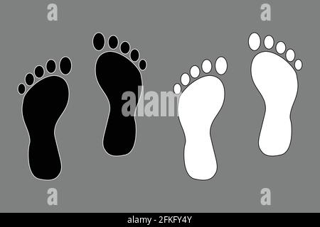 Human feet outline icon, simple stylized footprints. Isolated vector ...