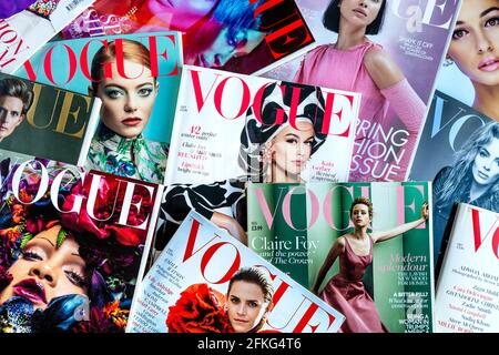 Issues of fashion magazine Vogue laid out Stock Photo - Alamy