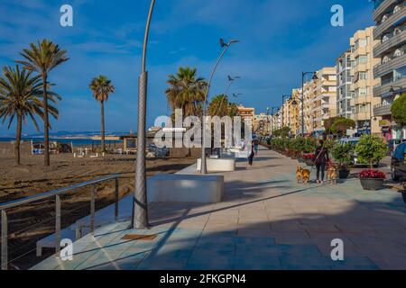 Morning in Estepona promenade. Estepona, Costa del Sol, Andalusia ...