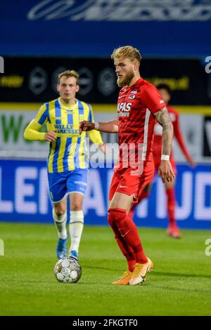 WAALWIJK, NETHERLANDS - MAY 1: Timo Letschert of AZ, Thijs Oosting of ...