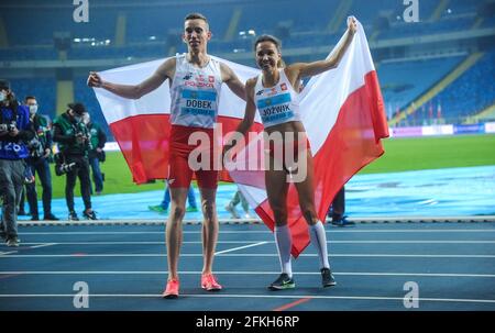 Chorzow, Polan. 1st May, 2021. Paulina Guzowska, Klaudia Adamek, Pia ...