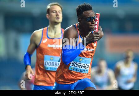 Chorzow, Polan. 1st May, 2021. Paulina Guzowska, Klaudia Adamek, Pia ...