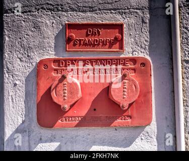 Close up detail of fire sprinkler as a part of an integrated water ...