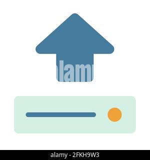 upload arrow up uploading single isolated icon with dash or dashed line style vector ...
