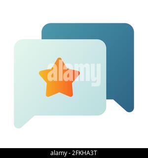star rating review comment single isolated icon with flat dash or ...