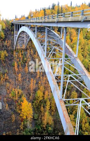 The Hurricane Gulch Bridge in Alaska USA Stock Photo - Alamy
