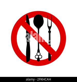 No eating allowed sign. Red prohibition no food sign. Do not eat ...