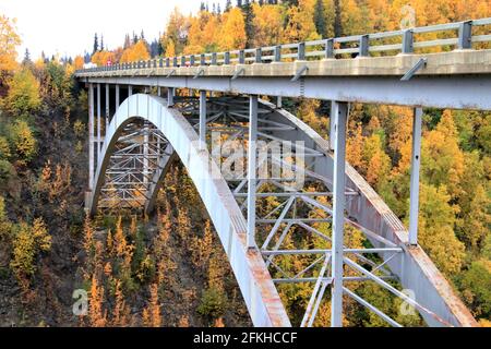 The Hurricane Gulch Bridge in Alaska USA Stock Photo - Alamy
