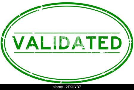 Grunge green valid word oval rubber seal stamp on white background ...