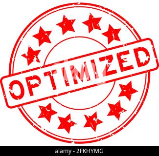 Grunge red optimized word round rubber seal stamp on white background Stock Vector Image & Art ...