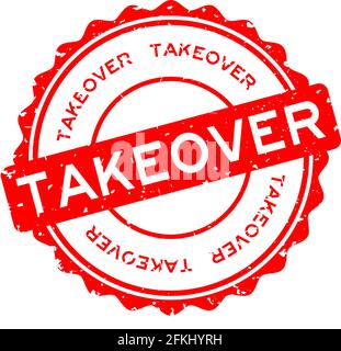 Takeover grunge rubber stamp on white background, vector illustration ...