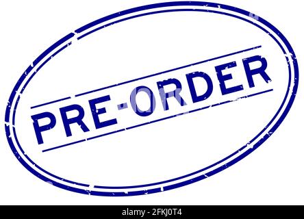 Grunge blue pre-order word rubber seal stamp on white background Stock ...