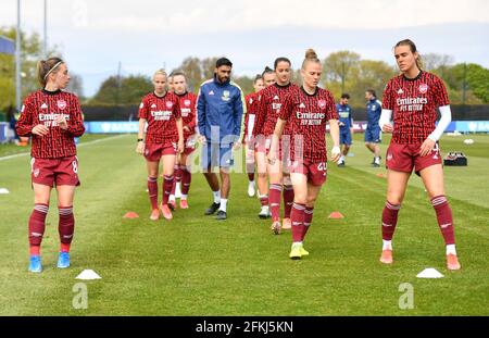 Liverpool, UK. 02nd May, 2021. Beth Mead (9 Arsenal) receives medical ...