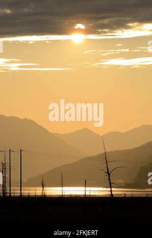 Evening scene outskirts Anchorage Alaska USA Stock Photo - Alamy