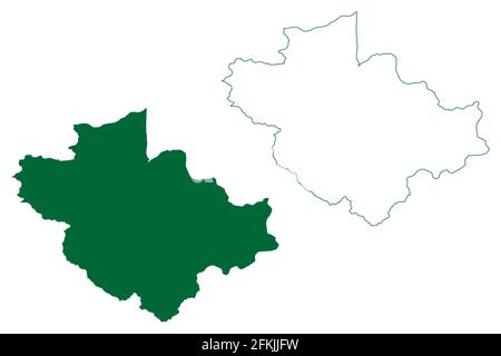 Wayanad district (Kerala State, Republic of India) map vector ...