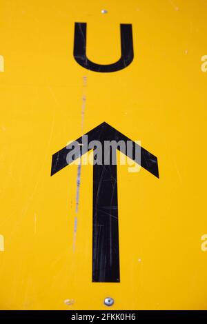 yellow umleitung sign diversion german germany deustch deutchland ...
