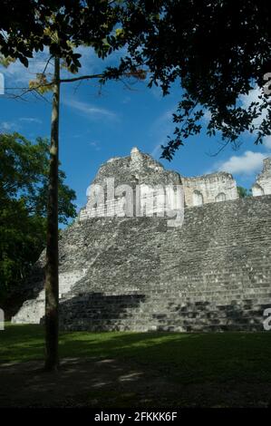 Structure VIII, Mayan pyramid of the archaeological zone of Becan Stock ...