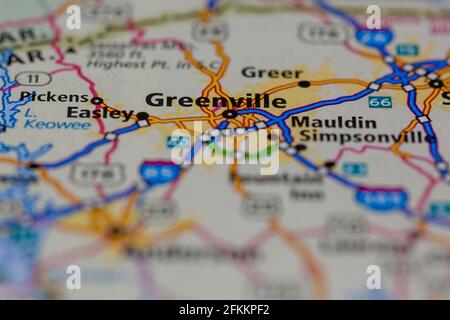 Greenville Georgia USA Shown on a Geography map or road map Stock Photo ...