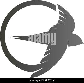 Simple Design of Swift Bird logo icon template vector illustration ...