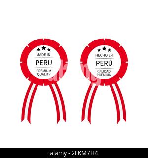 Peru icon. Round logo with country map and title. Stylish Peru badge ...
