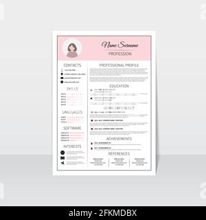Resume template for women. Modern CV layout with infographic ...