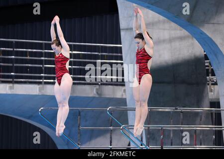 Madeline Coquoz and Jessica-Floriane Favre of Switzerland compete in ...