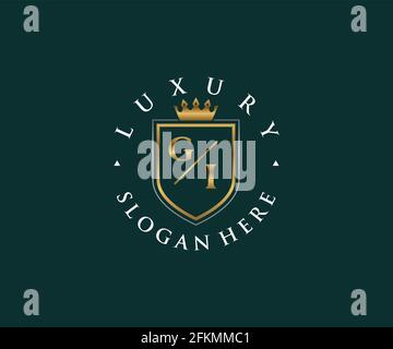 GI Letter Royal Luxury Logo template in vector art for Restaurant ...