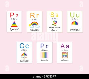 educational cartoon alphabet set for kids Stock Photo - Alamy