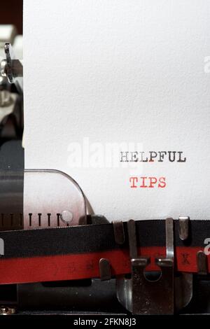 Tips word written with a typewriter Stock Photo - Alamy
