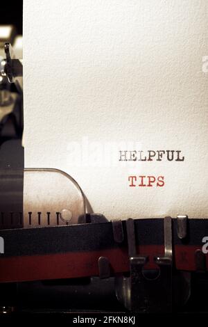 Tips word written with a typewriter Stock Photo - Alamy