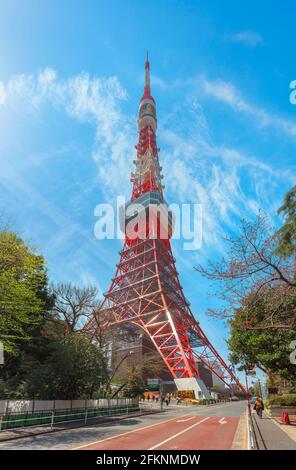 Tokyo Tower, Eiffel Tower inspired lattice tower, a communications and ...