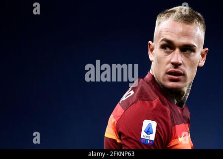 Rick Karsdorp of AS Roma looks on during the Serie A match between AS ...