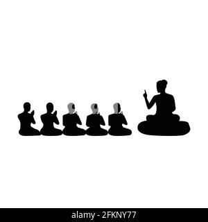 Lord of Buddha sermon to five ascetics and was enlighten become first ...