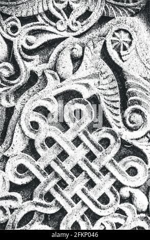 Distressed overlay texture of concrete with ornament, pattern. grunge ...