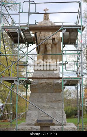 Ballenstedt, Germany. 03rd May, 2021. View of the renovated monument ...