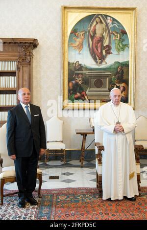 Vatican. 03rd May, 2021. May 3, 2021 : Pope Francis presides over the ...