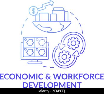 Employee development blue gradient concept icon Stock Vector Image ...