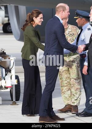 The Duke of Cambridge and Duchess of Cambridge arrive at RAF Akrotiri ...