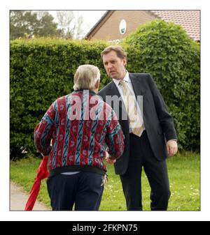 Alan Milburn Knocking on doors in Watford with Clair Ward (in Red ...