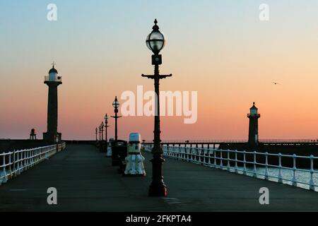 Sunrise in Whitby Stock Photo - Alamy