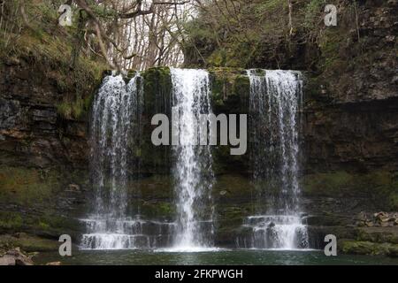 Triple Waterfall on the Four Falls Trail Stock Photo - Alamy