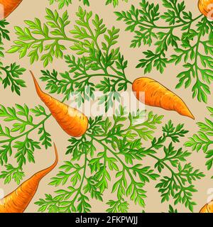 Carrot seamless pattern, endless background, texture. Vector ...