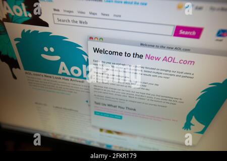 The newly redesigned AOL website Stock Photo - Alamy