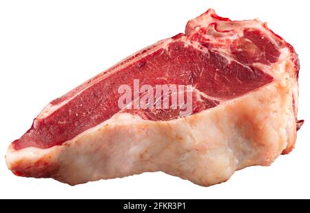 Isolated raw beef entrecote bone on the white background Stock Photo ...