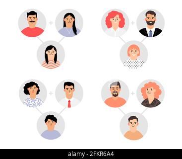 Cute cartoon children avatars set. Diverse kids faces in simple hand ...