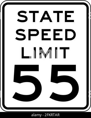 US road warning sign: Speed zone ahead Stock Photo - Alamy
