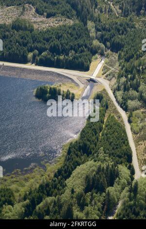Aerial photo of the Sooke Lake Reservoir, Vancouver Island, British ...