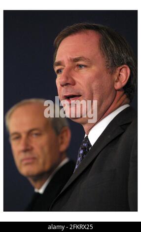 Geoff Hoon, Defence sec. and Admiral Sir Michael Boyce at a press ...