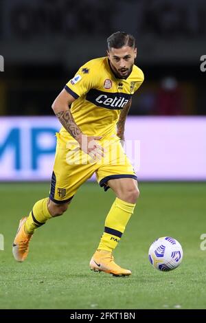 Turin, Italy, 3rd May 2021. Mergim Vojvoda of Torino FC celebrates with ...