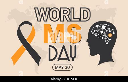 Multiple sclerosis awareness day ribbon cartoon illustration Stock ...